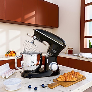 Stand Mixer CWIIM 8.5Qt 660W mixers kitchen electric stand mixer 6+P Speed stand up mixer with Dough Hook, Flat Beater, Whisk, Splash Guard, for dough mixer Baking Bread Cake Cookie Salad Egg (Black)