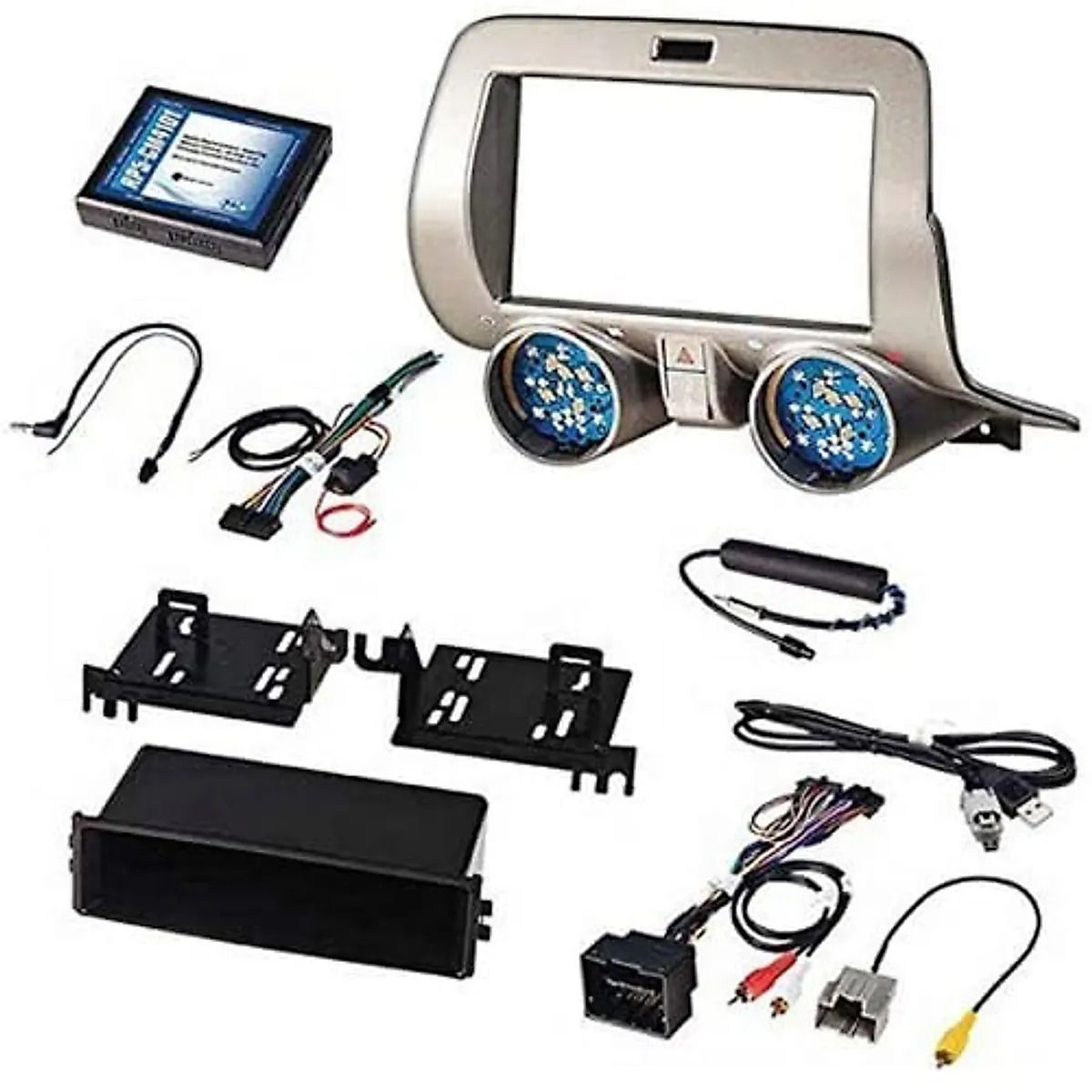 PAC Chevrolet Camaro 2010-2015 RPK5-GM4101 Integrated Radio Replacement Kit with 6.8” Touchscreen Double Din Radio, Steering Wheel Controls, Apple CarPlay, Android Auto, Bluetooth