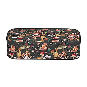 Aoojanu Mushrooms Snails Butterflies Large Pencil Case With Zipper Compartments Stationery Pencil Bag For Kids Teens Students School Supplies