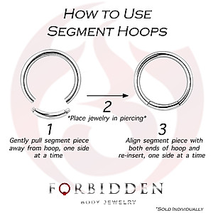 Forbidden Body Jewelry 14g 10mm Surgical Steel Seamless Segment Body Piercing Hoop
