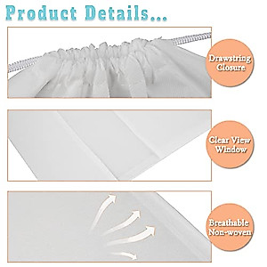 Ibnotuiy 10Pcs Non-Woven Fabric Dustproof Handbag Storage Organizer Drawstring Bag Dust Cover Medium (Medium, White)