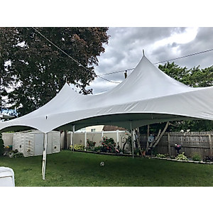 TentandTable 20' x 30' High Peak Frame Deluxe Canopy Tent w/Sidewalls, Outdoor Waterproof Complete Setup for Parties, Graduations, Weddings, Events, 2.5 Inch Durable Aluminum Frame, White Tent