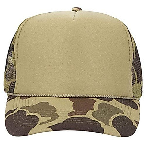 Product of Ottocap Camouflage Polyester Foam Front Five Panel High Crown Mesh Back Trucker Hat -Grn/Lt.Lonb/Grn