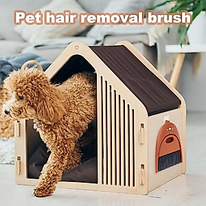 Amabro Mini Dustpan and Brush Cleaner Set, Handheld Broom Dustpan Brush Cute Animal Style Dustpan Broom Portable Cleaning Brush for Table Desk Window Gaps Keyboard Kitchen Pets Nest(Brown)