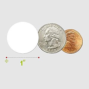 1500 PCS White Round Color Coding Circle Dots Inventory Stickers Labels with Perforation Line in Roll (Each Measures 1" in Diameter)