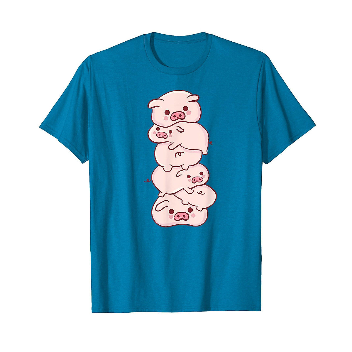 Pigs On A Pile - Cute Kawaii Anime - Pig Aesthetic Japanese T-Shirt