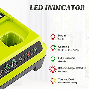 ADVNOVO P117 Dual Charger Replacement for Ryobi 18V Battery Charger P118 Compatible with Ryobi 12V to 18V One Plus NiCd NiMh Lithium Ion Battery P100 P101 P102 P103 P105 P107 P108 P200