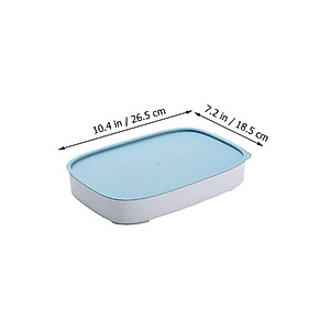 Hemoton 3Pcs Refrigerator Food Storage Container with Lid Shallow Stackable Bacon Keeper Fruit Vegetable Case Holder Airtight Dumpling Box for Egg Meat (Mixed Color)