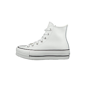 Converse Women's Chuck Taylor All Star Lift Clean HIGH TOP Sneaker, White/Black/White, 6 M US