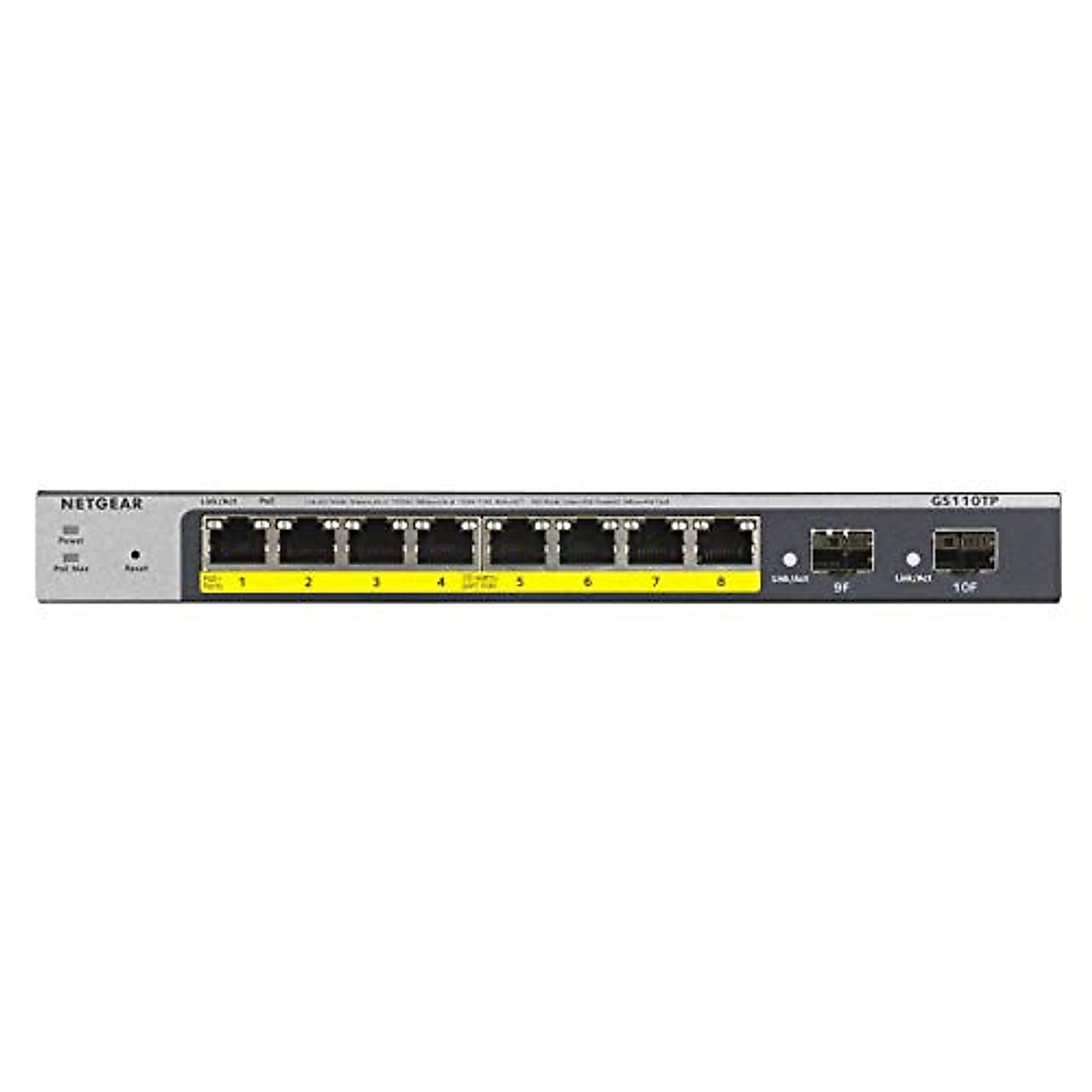 NETGEAR (GS110TPv3) 8-Port Gigabit PoE+ Ethernet Smart Managed Pro Switch with 2 SFP Ports and Cloud Management