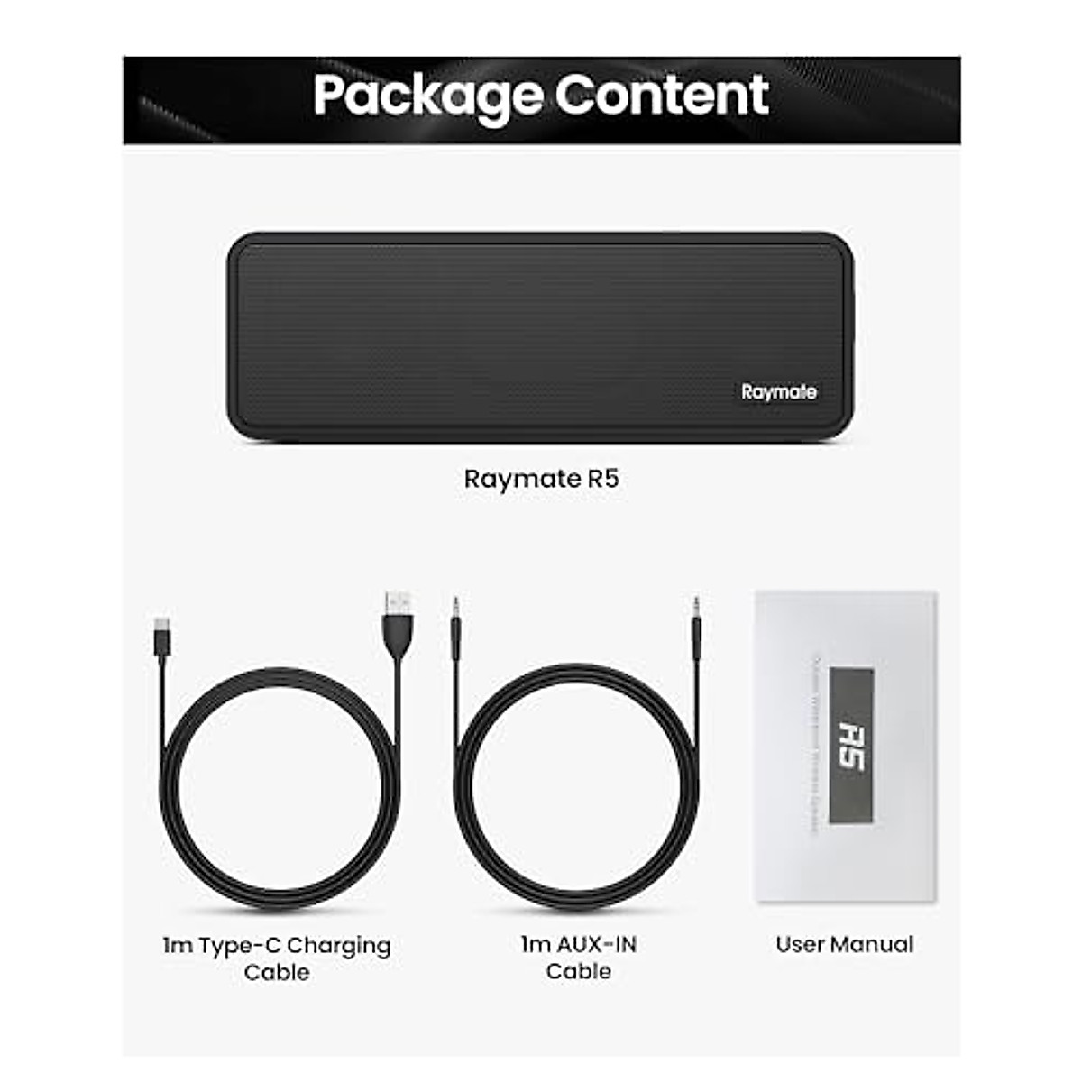 Raymate Bluetooth Speakers, 20W IPX7 Waterproof Speaker Wireless Bluetooth-V5.0, HiFi Stereo Sound, 1000mins Playtime, Portable Speaker for Outdoor