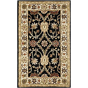 SAFAVIEH Antiquity Collection Accent Rug - 2'3" x 4', Black, Handmade Traditional Oriental Wool, Ideal for High Traffic Areas in Entryway, Living Room, Bedroom (AT249B)