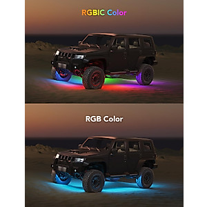 Govee Car Underglow Lights, 8 pcs RGBIC Under Car Lights with 16 Million Colors and 45 Scene Modes, Exterior Car Lights with App Control, 3 Music Modes LED Lights for Cars, SUVs, Trucks, DC 12-24V
