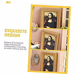 Toyvian Dollhouse Accessories Mini Photo Frame Toy Miniature Scene Furniture Miniatures Oil Painting Tiny Oil Painting Craft Simulated Mona Lisa Painting Exquisite Oil Painting Doll House