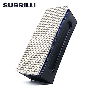 SUBRILLI Diamond Hand Polishing Pads 7 Pcs Set with Backing Pad for Glass Marble Concrete Polishing