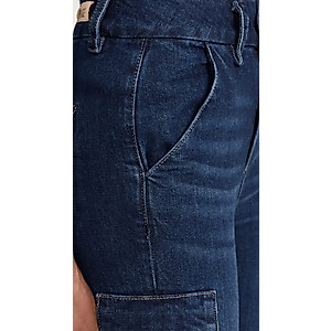 PAIGE Women's Dion 32" Jeans with Cargo Pockets, Gracie Lou, Blue, 26