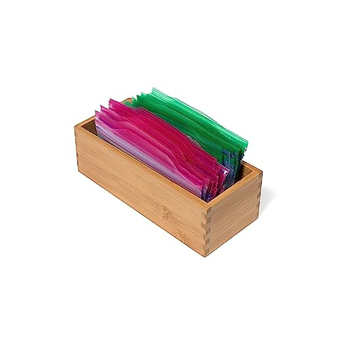 Lipper International Bamboo Wood Utensil Holder Storage Box for Cooking Tools, Makeup, or Office Supplies, 4" x 9 1/4" x 3"