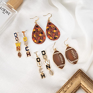 Madison Tyler Touchdown Football Dangle Earrings for Women, Lightweight Alloy, Hypoallergenic, Great Gift Idea