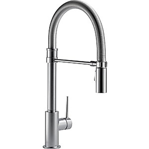 Delta Faucet Trinsic Pro Commercial Style Kitchen Faucet, Kitchen Faucets with Pull Down Sprayer, Kitchen Sink Faucet, Faucet for Kitchen Sink with Magnetic Docking, Arctic Stainless 9659-AR-DST