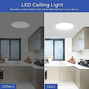 DEALGADGETS Flush Mount Ceiling Light Fixtures,24W Flat led Light for Ceiling,6000K 2200LM Ultra Thin Round White Lamp for Bedroom Kitchen,Bathroom,Garage,Living Room, Dining Room