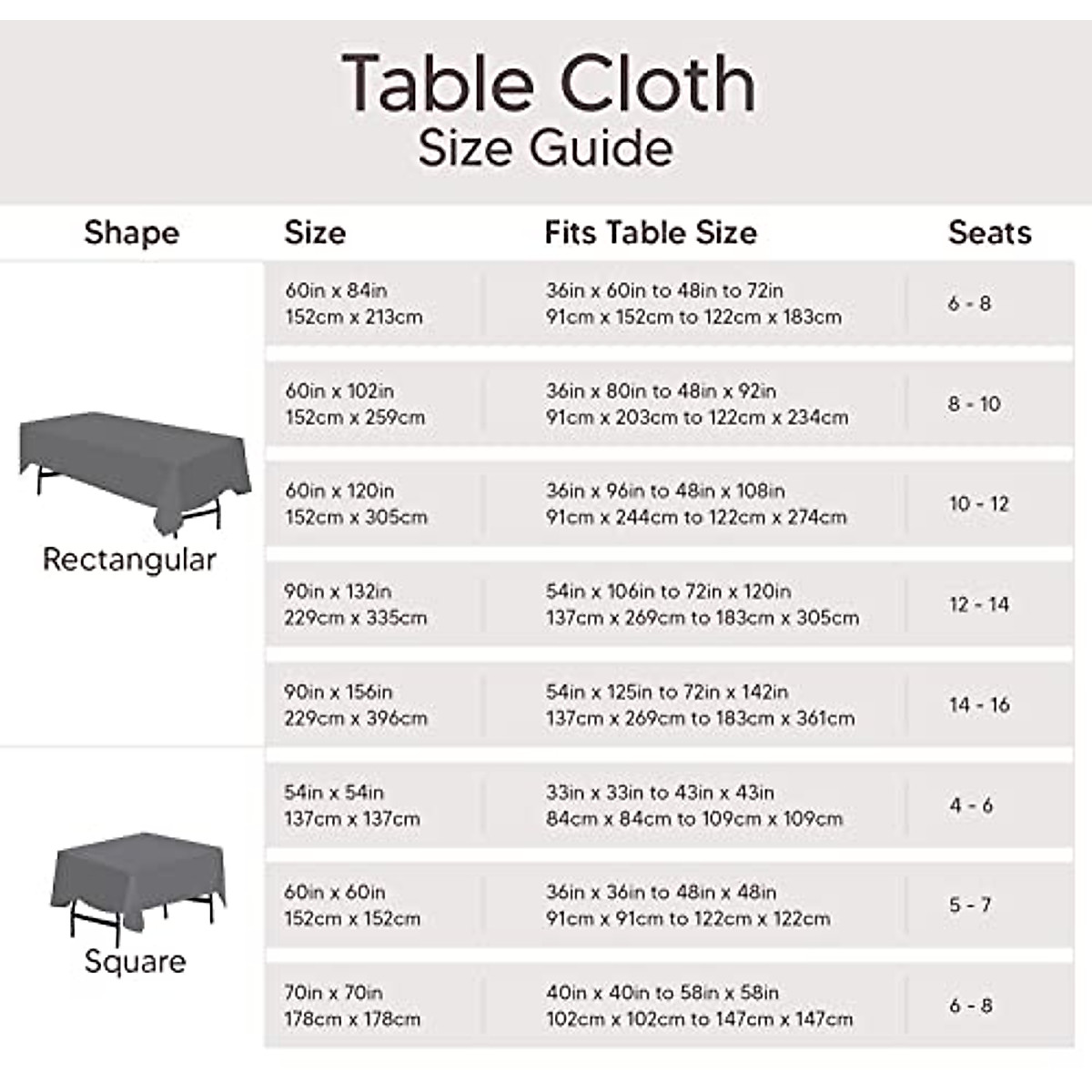 Utopia Kitchen Rectangle Table Cloth 2 Pack [60x102 Inches, White] Tablecloth Machine Washable Fabric Polyester Table Cover for Dining, Buffet Parties, Picnic, Events, Weddings and Restaurants