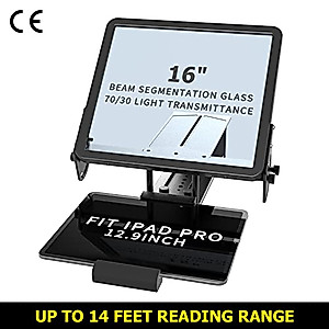CANALHOUT 16" Universal Teleprompter with Remote Control, Fit All Tablets/iPad, Video Camera/DSLR, Pre-Assembled, 70/30 Beam Splitting Glass with Waterproof Tote, Speech and Video Creation
