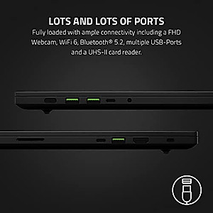 Razer Blade 15 Gaming Laptop: NVIDIA GeForce RTX 3070 Ti - 12th Gen Intel 14-Core i9 CPU - 15.6” QHD OLED 240Hz - 16GB DDR5 RAM, 1TB PCIe SSD - Windows 11 - CNC Aluminum - Chroma RGB - Thunderbolt 4