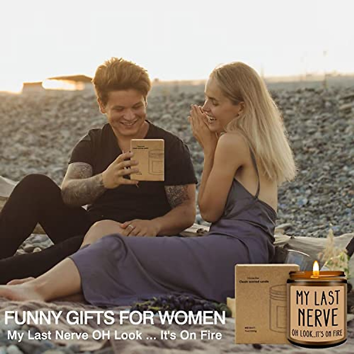 Scented Candles Gifts for Women, Lavender Scented Aromatherapy Candle for Women, Soy Wax Amber Jar Scented Candle, Great Birthday, Housewarming, Encouragement, Congratulation Gift for Female Friend