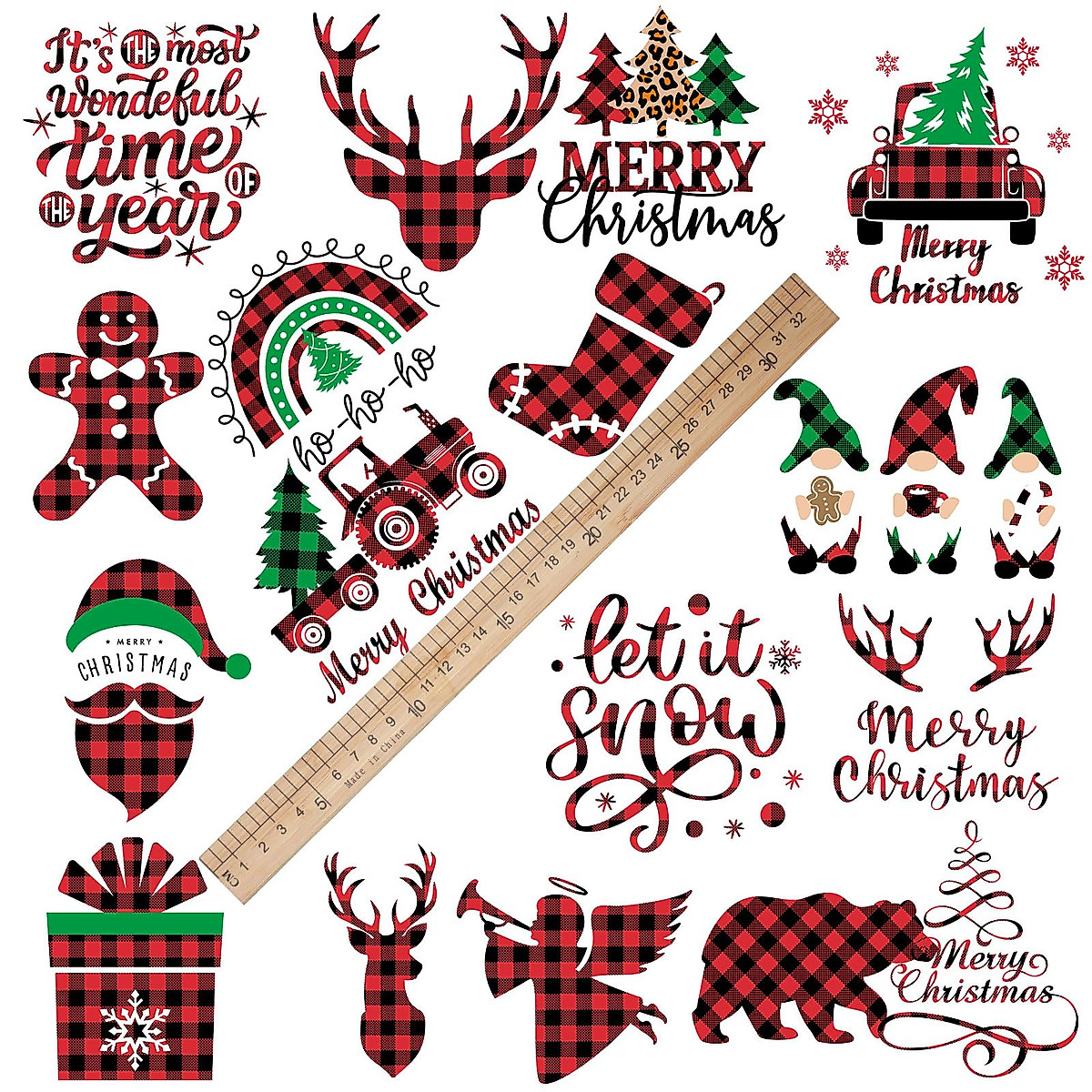 Dilunave 60 Sheets Christmas Iron on Transfers Santa Claus Patches Stickers Washable Heat Appliques Thermal Transfer Stickers for Shirt Cloth DIY Crafts Party Favors(Truck)