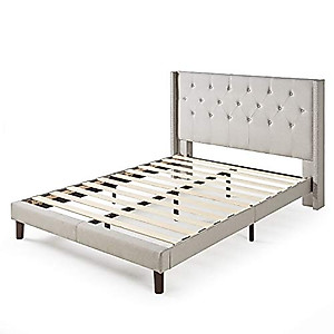 ZINUS Annette Upholstered Platform Bed Frame / Mattress Foundation / Wood Slat Support / No Box Spring Needed / Easy Assembly, Full