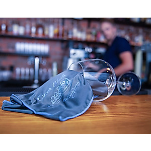 Trendy Bartender Toast to Perfection Microfiber Glass Polishing Lint-Free Cloth for Spotless Shine and a Residue-Free Finish - Pack of 2-25x20 inch - Grey