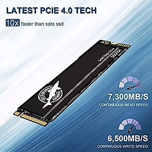 Dogfish 4TB M.2 NVMe SSD PCIe 4.0 Gen 4 with Graphene Thermal Pad,Works with PS5, Up to 7300 MB/s Internal Gaming SSD Solid State Drive High Performance Storage for Laptop PCs and Desktop I M.2 2280
