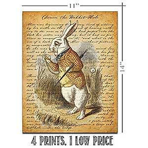Alice in Wonderland Prints - 11x14 Unframed Wall Art Print Poster - Perfect Alice in Wonderland Gifts and Decorations (Alice in Wonderland Set)