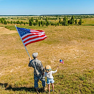 American Flag 3x5 FT, hogardeck Outdoor Indoor US Flag, Heavy Duty Nylon USA Flags, Embroidered Stars, Brass Grommets, Sewn Stripes, Vivid Color, Double Stitched