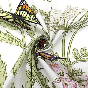 HVEST Leaf Butterfly Tapestry Wall Hanging, Sage Green Leaves and Flowers with Butterflies Wall Hanging Tapestry Spring Plant Tapestry for Bedroom Living Room Wall Decor, 60x40 Inches