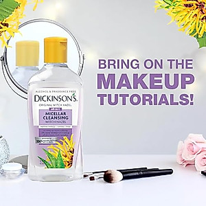 Dickinson's Micellar Cleansing Witch Hazel, An All-in-1 Makeup Remover, Pore Refiner, Skin Cleanser and Toner; Alcohol Free with Aloe, for Sensitive Skin, 16oz