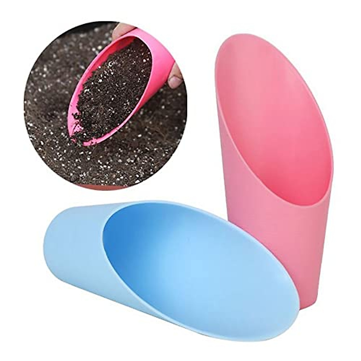 Bonsai Soil Scoops,Plastic Garden Soil Scoops,Colorful Gardening Tools Potting Scoopers Bucket Shovel for Flower Planting,Bonsai,Potting(Black)