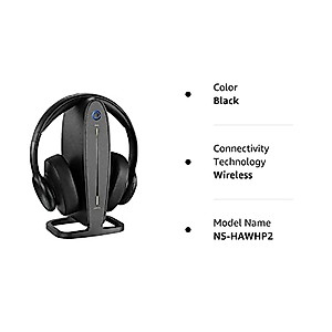 Insignia - NS-HAWHP2 RF Wireless Over-The-Ear Headphones - Black