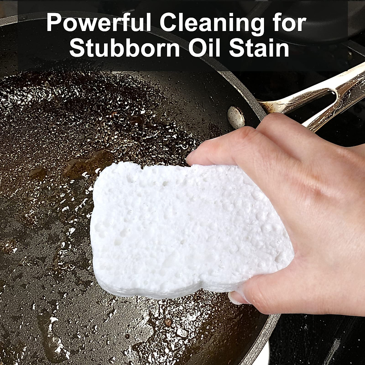 YTLX 6pcs Premium Heavy-Duty Household Cleaning Sponges Scratch-Free, Multi-Purpose Dish Scrub Sponges Reusable for Home Kitchen Cookware Bathroom, Safe Healthy Scrubbing Sponges Durable