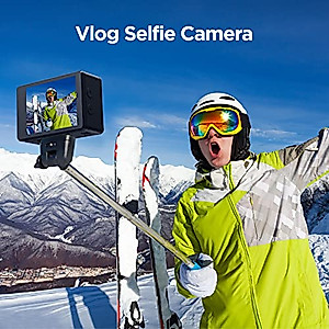 TIMNUT 4K Action Camera Touchscreen - Dual Screen Ultra HD EIS WiFi Sports Camera,40M Waterproof Camera 170°Wide Angle Vlog Camera 20MP Underwater Camcorder with Remote Control and 2 Batteries