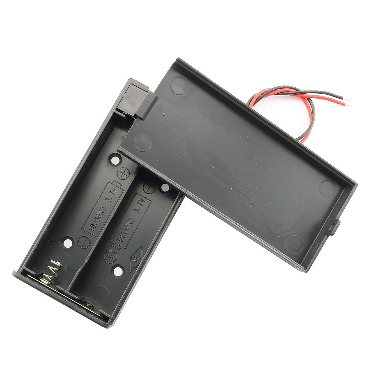 RuiLing 5-Pack 18650 Battery Holder 2 Slots x 3.7V Battery Storage Case DIY Batteries Clip Box with Cover