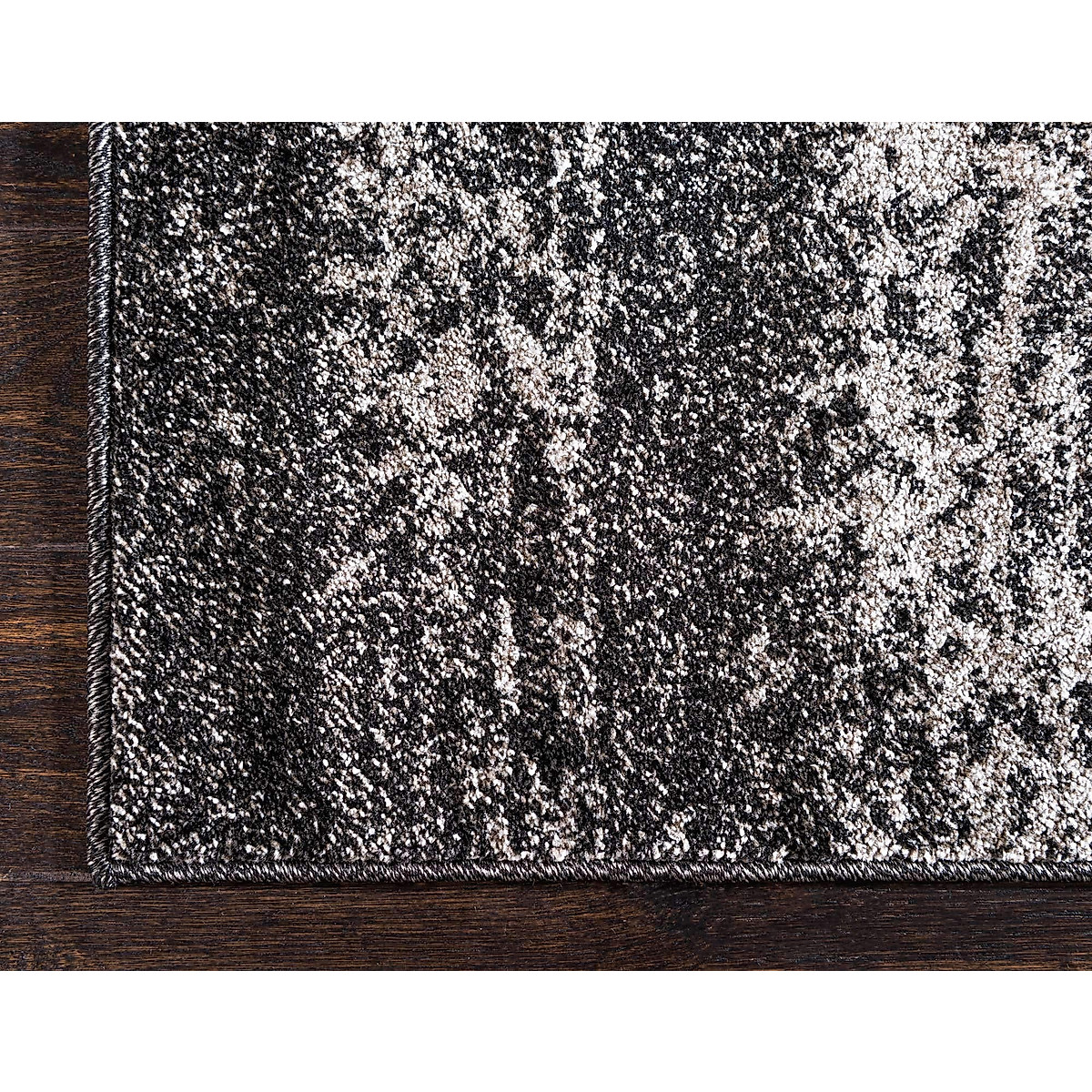 Unique Loom Del Mar Collection Area Rug - Lucille (9'x 12' Rectangle, Dark Gray/ Ivory)