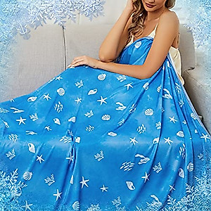 Century Star 50"x70" Cooling Blankets for Hot Sleepers Arc-Chill Q-Max >0.5 Cool Fiber Lightweight Thin for Summer Throw Cold Blankets for Sleeping Breathable Blue