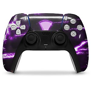 WraptorSkinz Skin Wrap compatible with Sony PS5 DualSense Controller Radioactive Purple (CONTROLLER NOT INCLUDED)