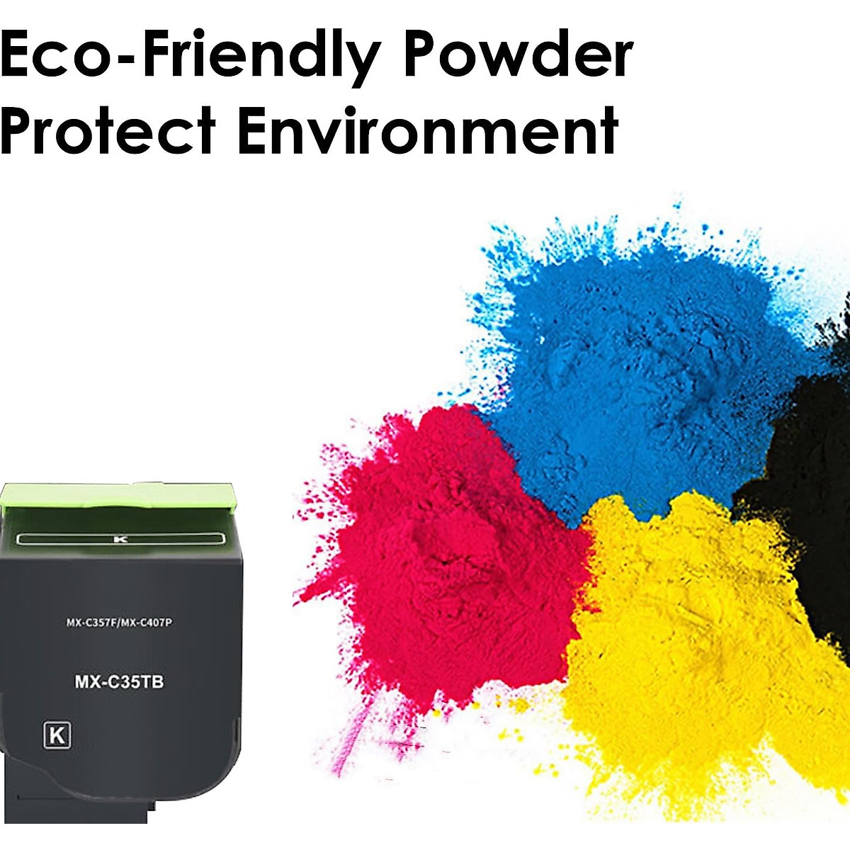 ZHINGUAN Remanufactured 1PK MX-C35T MX-C35TB Black Toner Cartridge Works for Sharp MX-C357F MX-C407P Printer