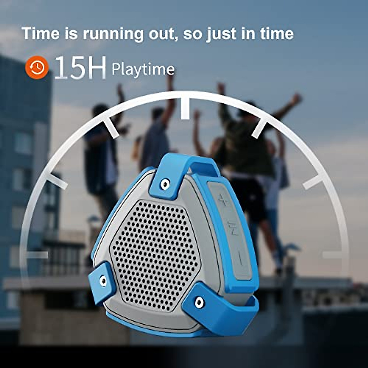 HEYSONG Shower Speaker, IP67 Waterproof Bluetooth Speaker Bluetooth 5.0 with Loud Sound Stereo Pairing, 15H Playtime，USB-C Charge, True Wireless Stereo for Home,Outdoors, Travel