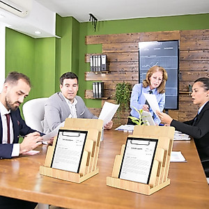 DLUGOPIS 4 Tier Wood Brochure Holder 8.5 x 11Magazine Display Rack Brochure Display Stand Literature Holder Pamphlet Display Stand Magazine Organizer Flyer Display Holder for Table Counter