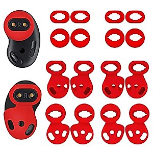 [ 8 Pairs ] Galaxy Buds Live Ear Tips Wing Tips, Non-Slip Anti-Slip Sound Leakproof Silicone Earbuds Replacement Cover Accessories Compatible with Samsung Galaxy Buds Live Red S/L