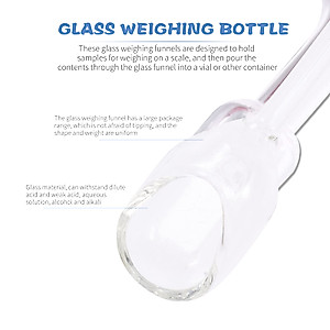 Mipcase 3pcs Glass Weighing Boat Round, Weighing Funnel, Laboratory Glassware Tool Clear