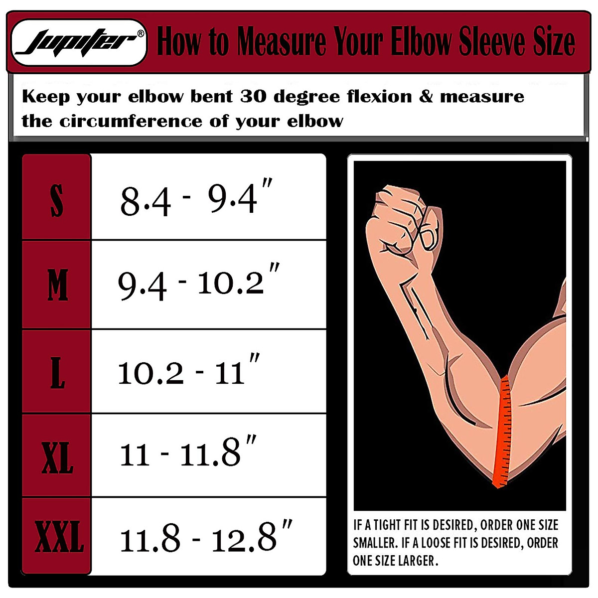 Jupiter Elbow Sleeves (Pair),Support for Squat,Weightlifting,Powerlifting,Basketball and Tennis,5mm Neoprene Compression Brace for Both Women and Men （Medium）